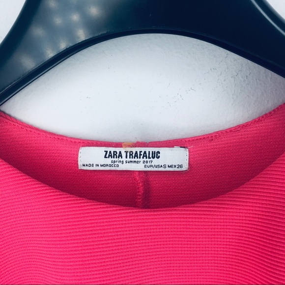 Zara | Dresses | Zara Hot Pink Cold Shoulder Dress | Poshmark